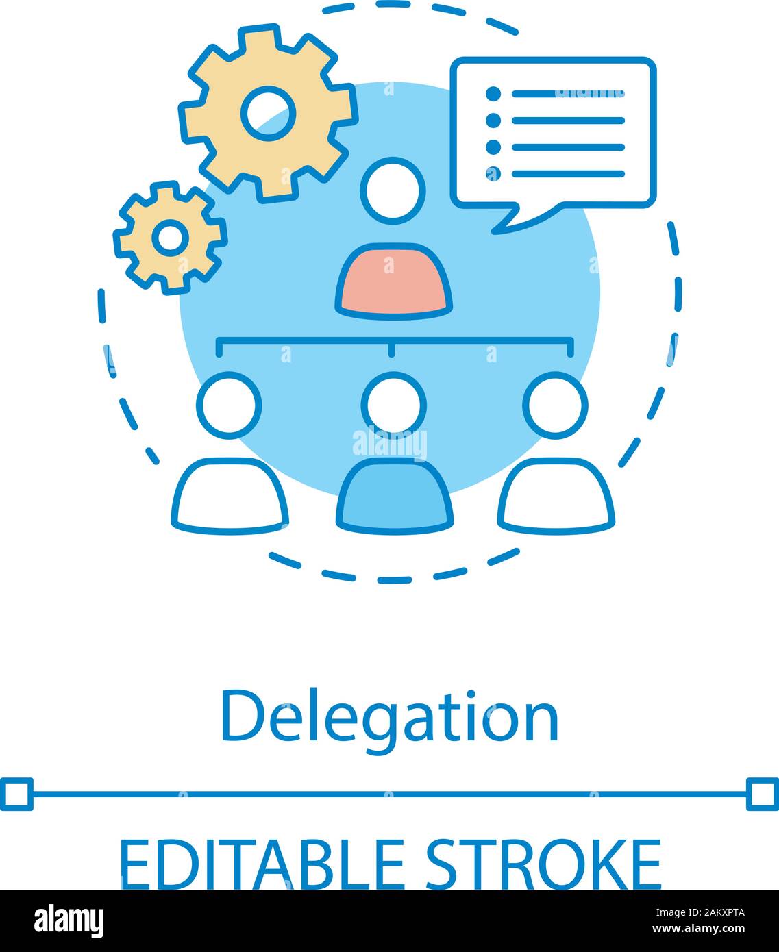 Delegation concept icon. Duties distribution. Leadership. Teamwork ... Delegation concept icon. Duties distribution. Leadership. Teamwork ...