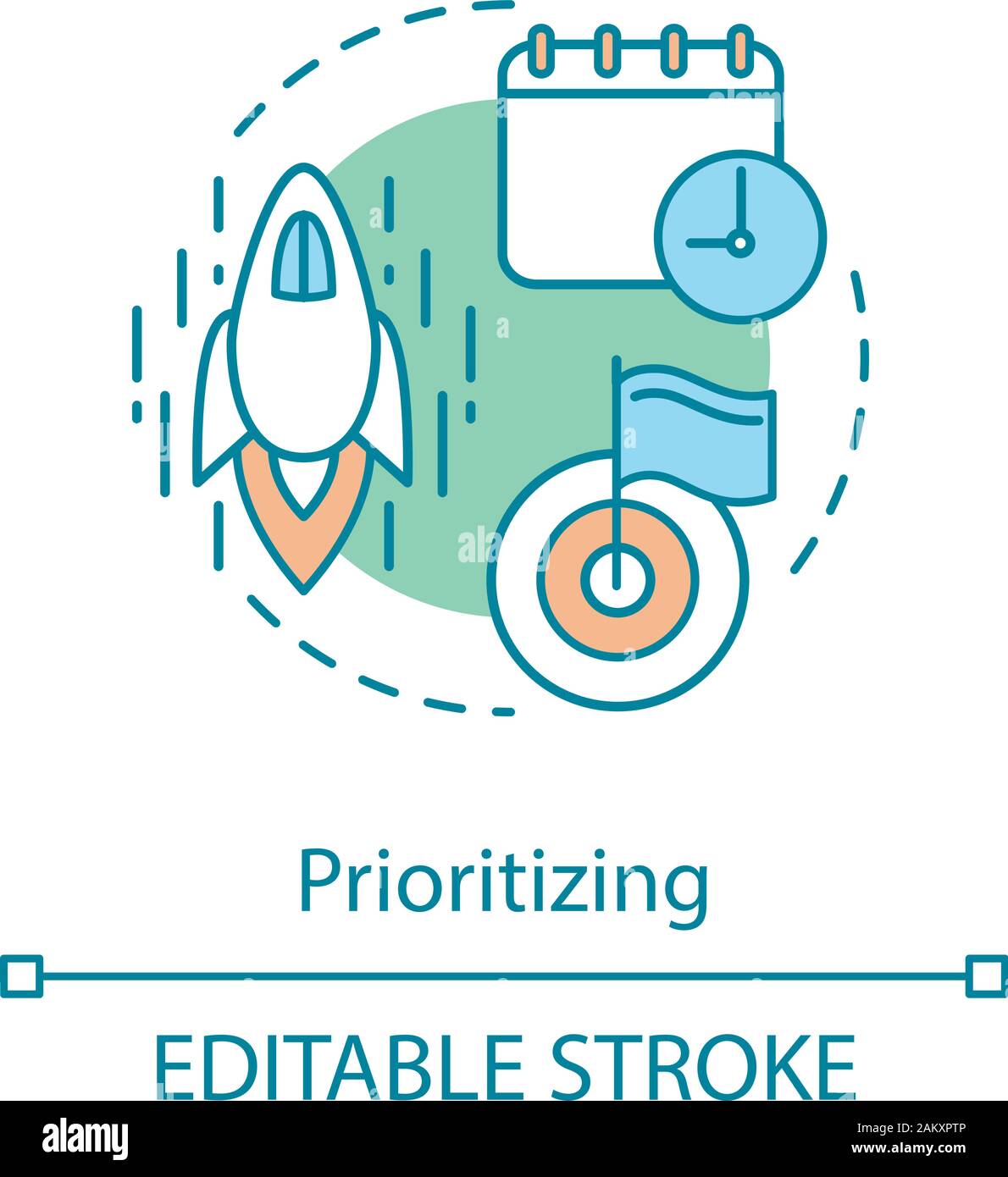 Prioritizing concept icon. Primary goal. Target movement. Goal ...