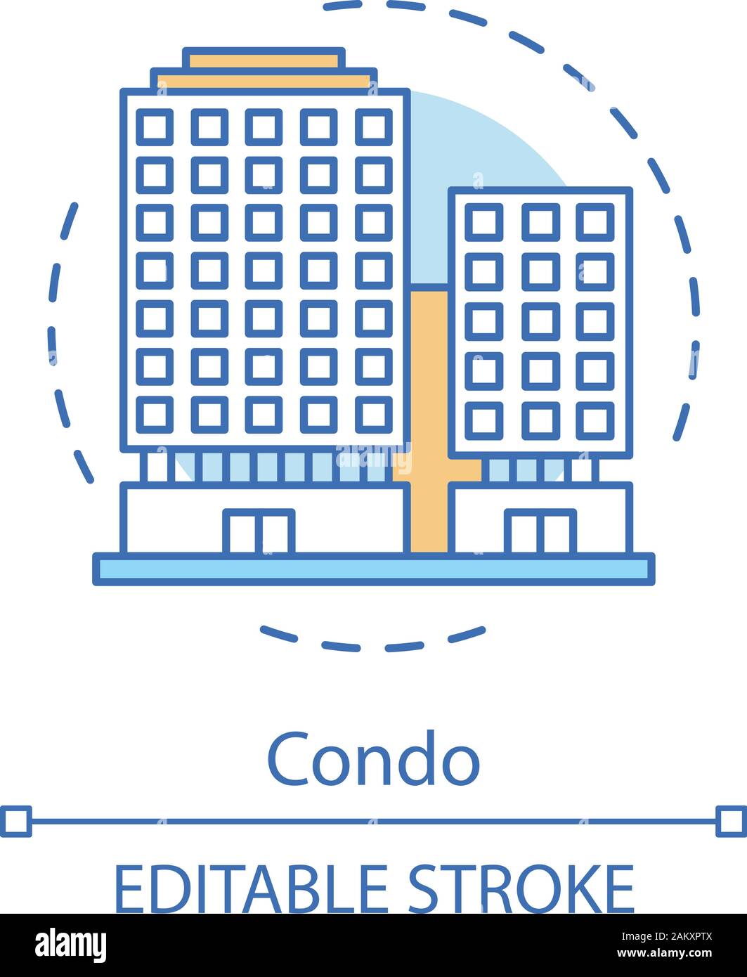 Condo concept icon. Modern apartment building. Multi-storey houses for ...