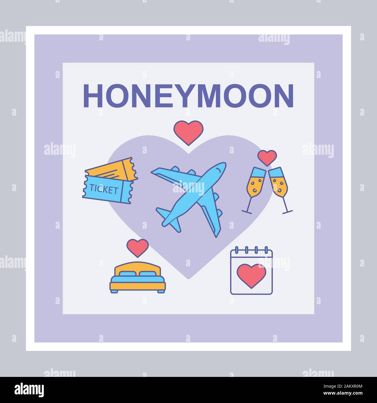 Honeymoon social media posts mockup. Marriage. Advertising web banner ...