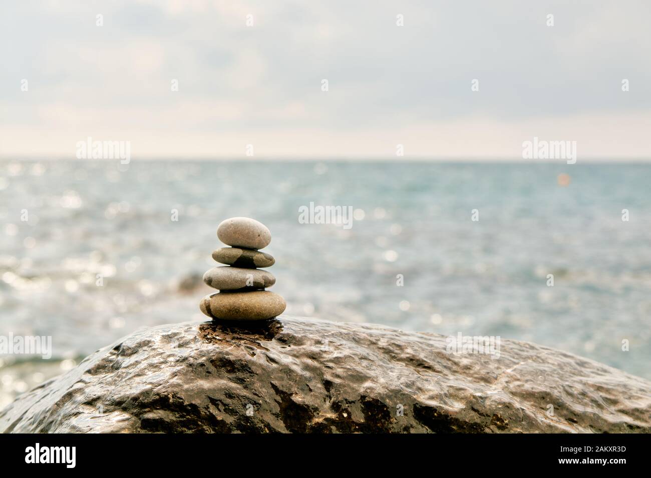 Balance, peace of mind, different sizes stones form a pyramid Stock ...