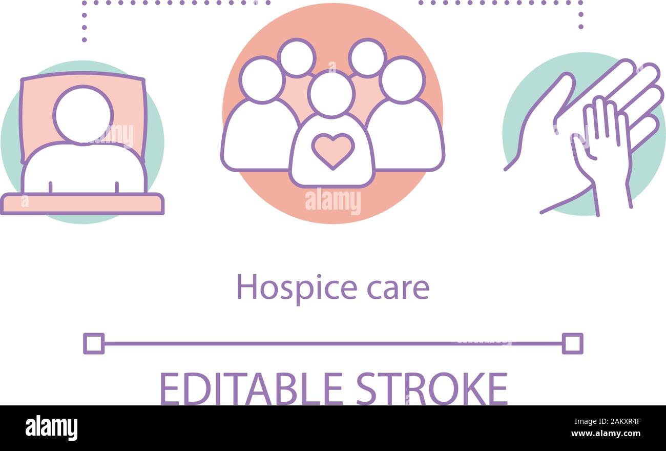 Hospice care concept icon. Nursing service idea thin line illustration ...