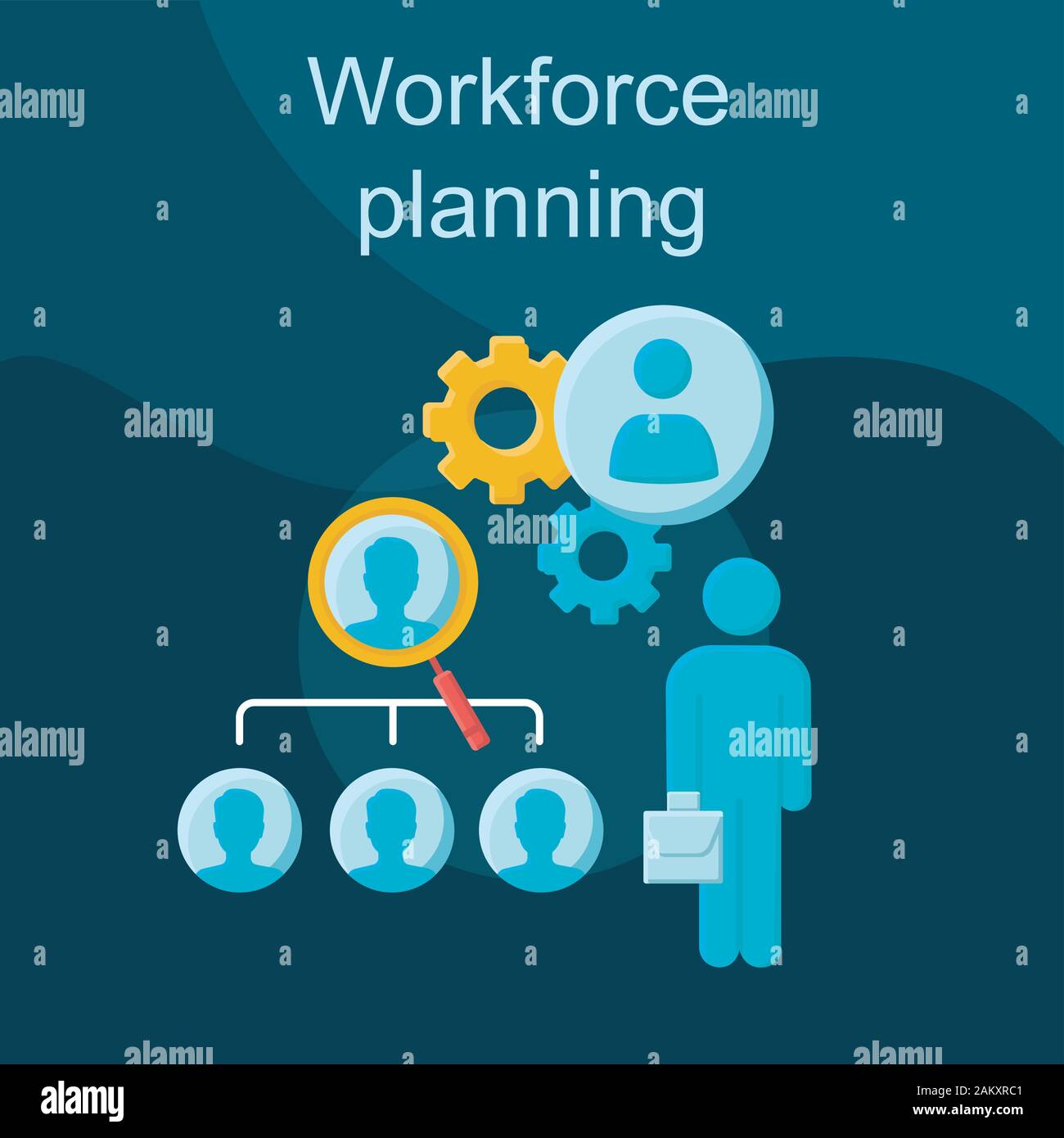 Workforce planning flat concept vector icon. Recruiting process idea ... Workforce planning flat concept vector icon. Recruiting process idea ...