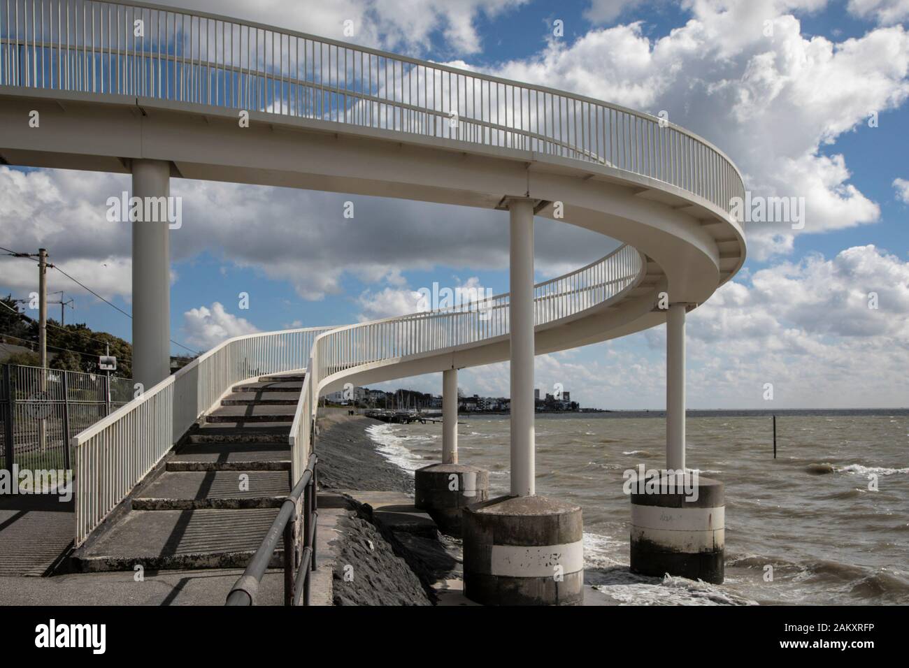 SOUTHEN-ON-SEA, ESSEX - APRIL 03, 2019: Gypsy bridge spiral footbridge ...