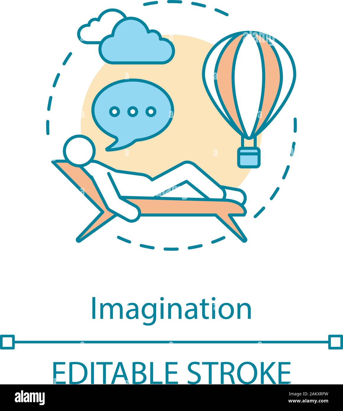 Imagination concept icon. Flight of fancy. Power to create. Inspiration ...