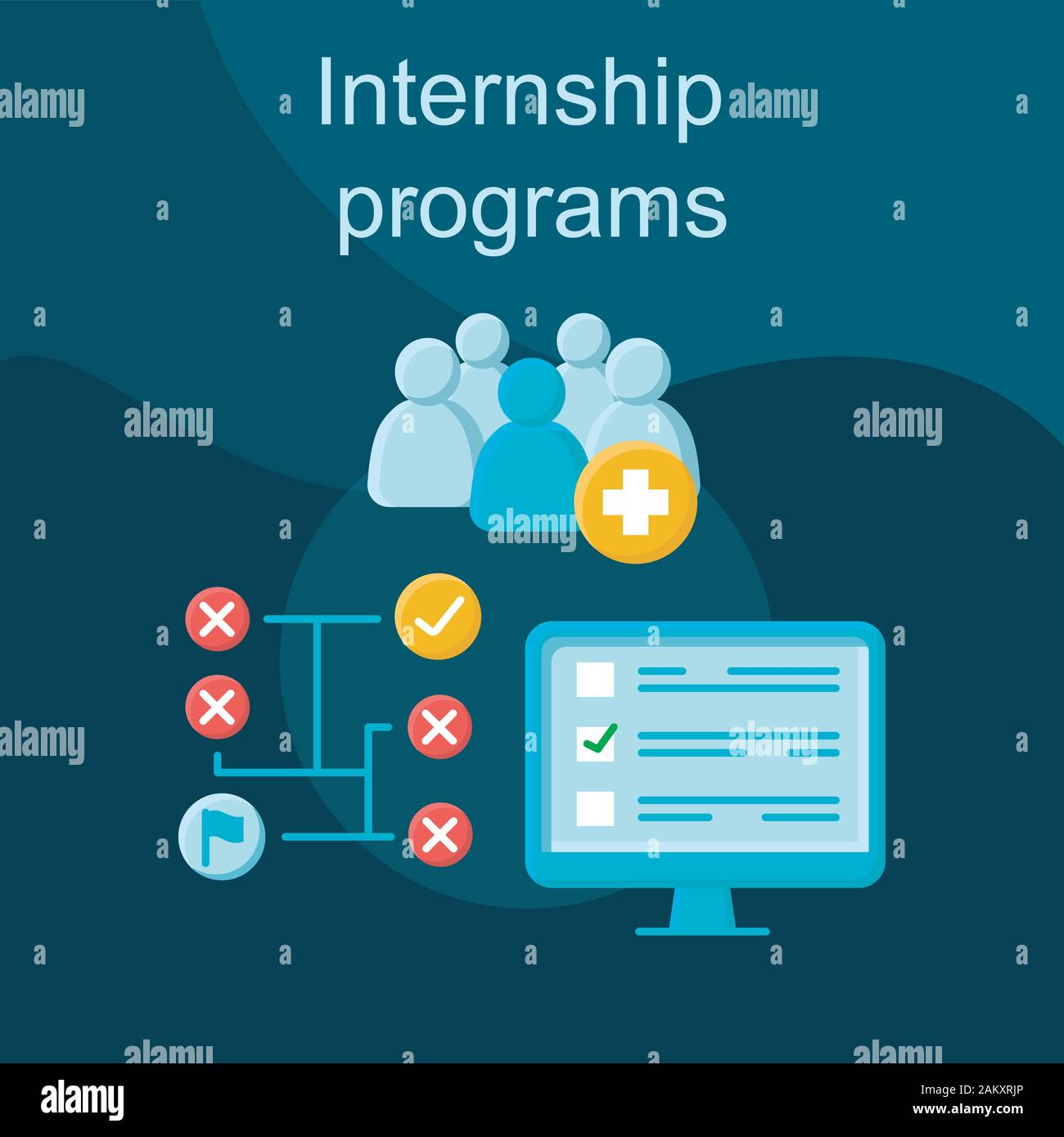 Internship program flat concept vector icon. Student practice idea ...