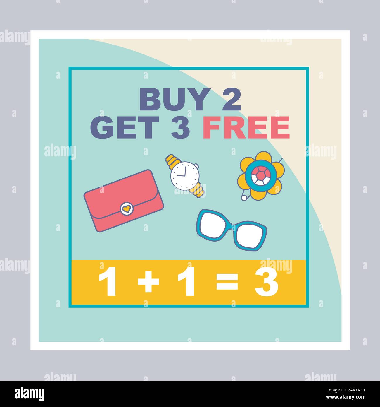 Buy two get three social media posts mockup. Special offer. Advertising ...