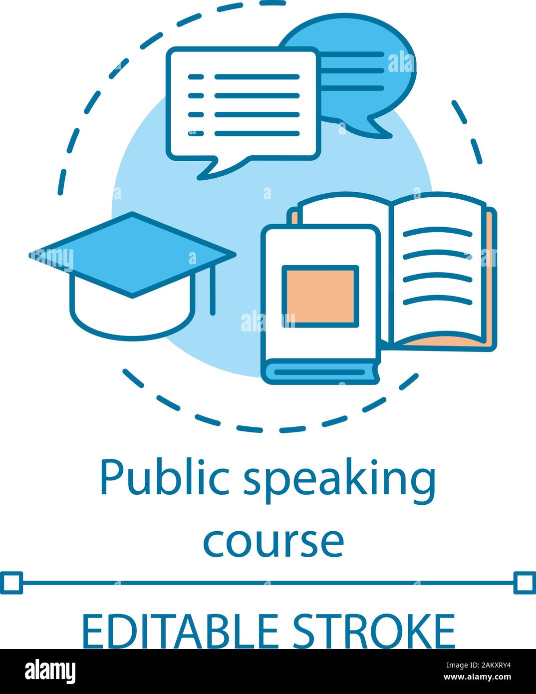 Public speaking course concept icon. Professional speakers classes ...