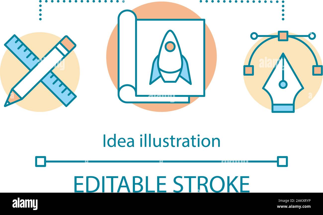 Illustration of idea concept icon. Product development. Startup project ...