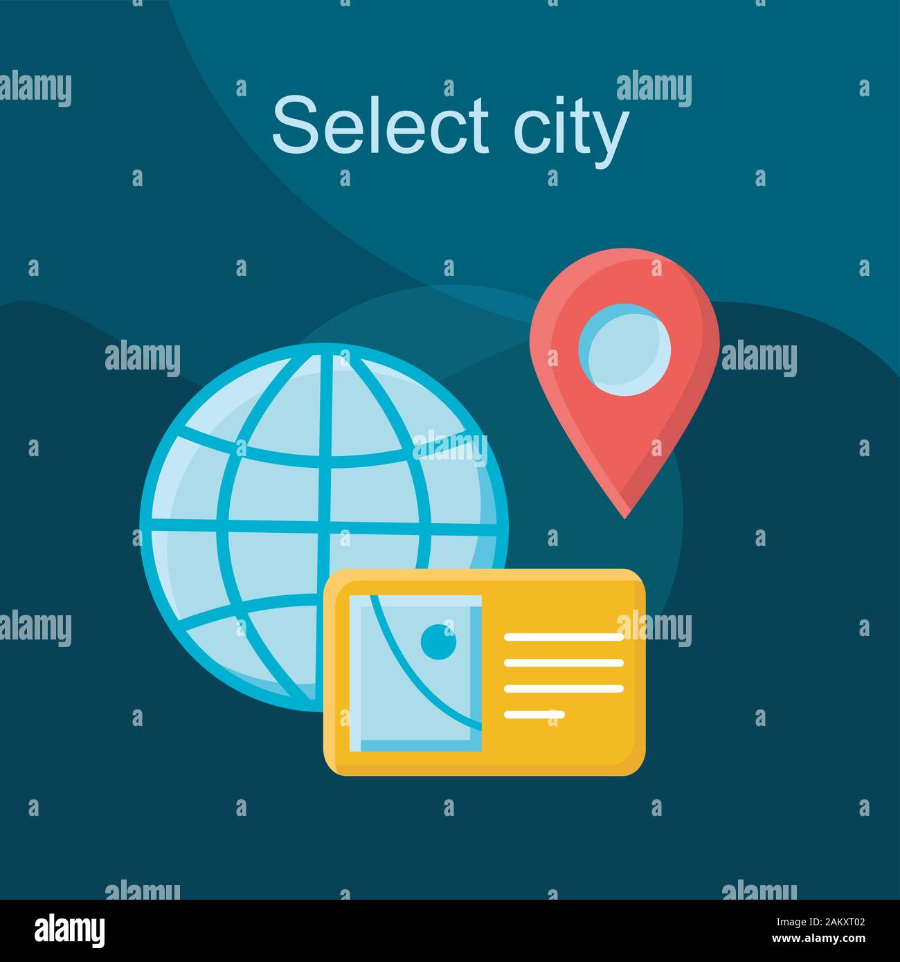 Select city flat concept vector icon. Online map app idea cartoon color ...