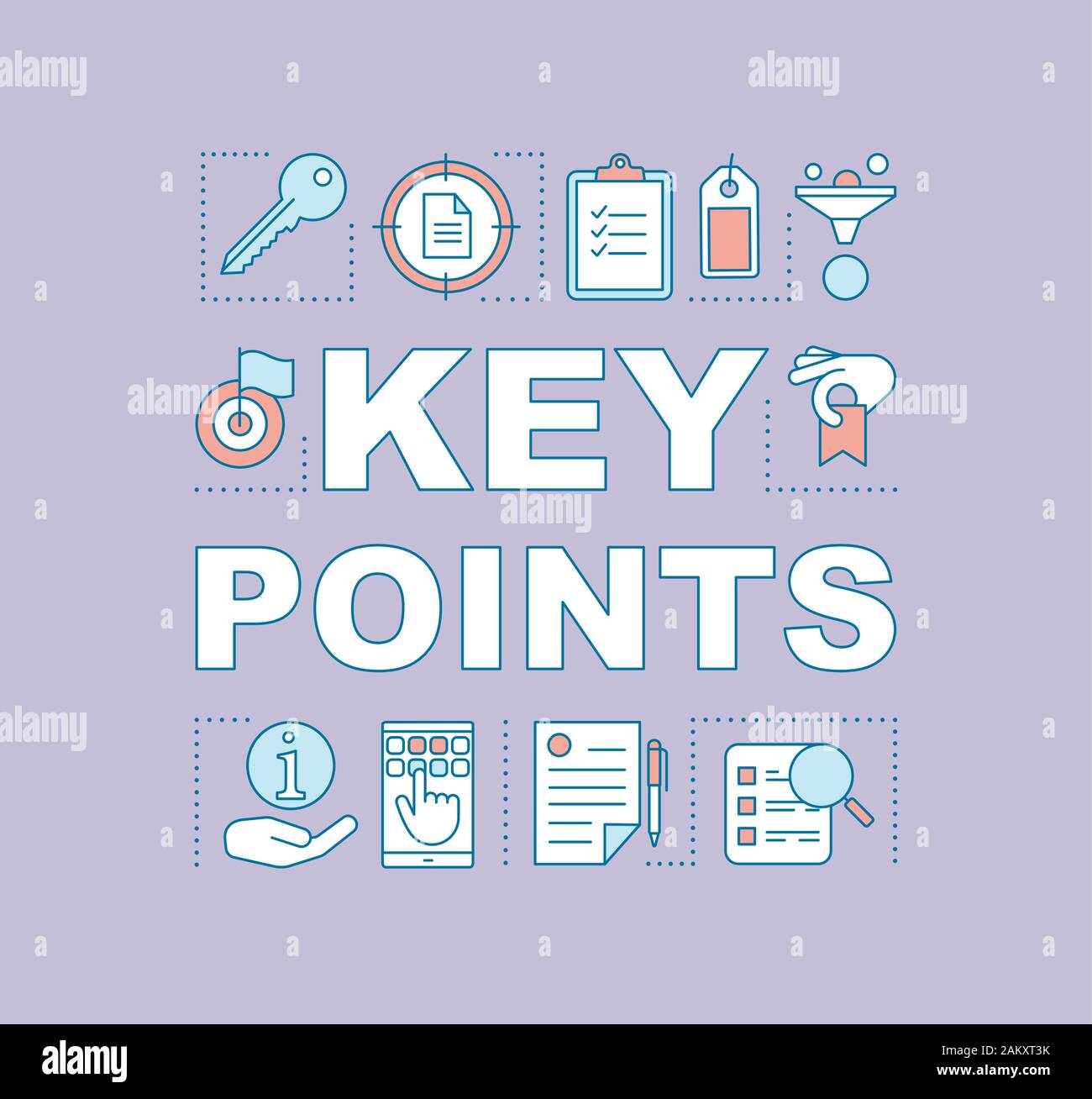 Key points, features concept icon. Tasklist. Task management. Data ...