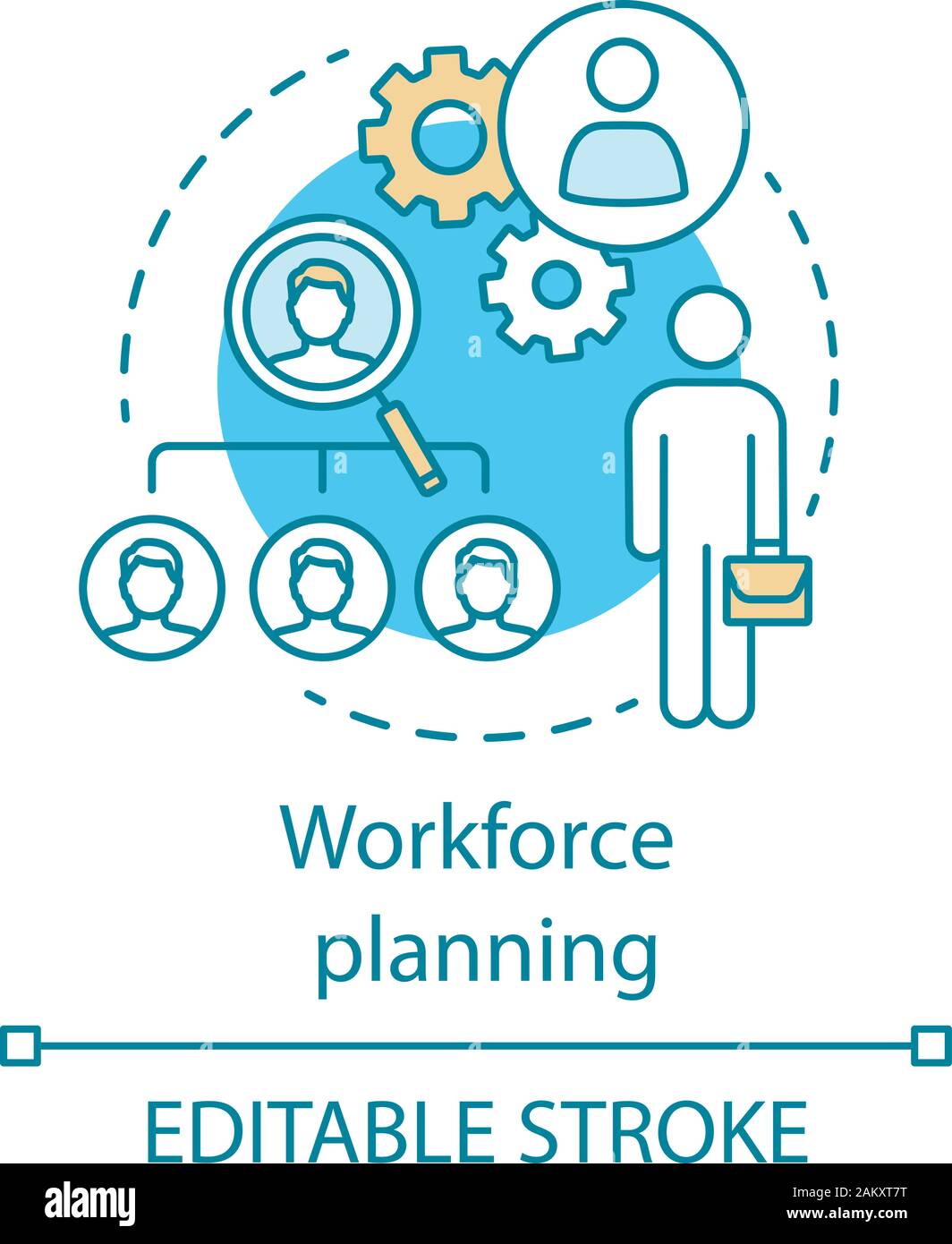 Workforce planning concept icon. Recruiting process idea thin ...
