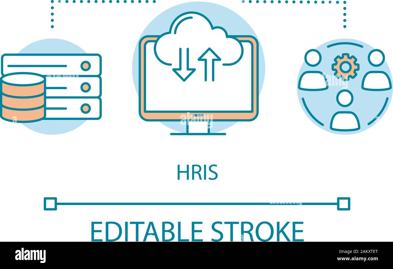 HRIS program concept icon. Recruiting software idea thin line ...