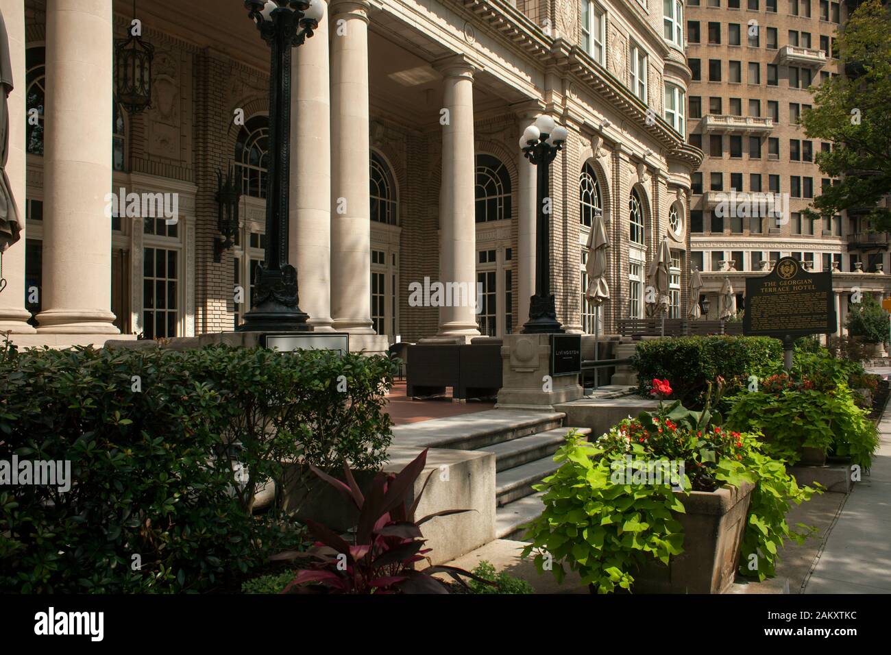 Entrance to the Georgian Terrace Hotel, Midtown Atlanta, USA Stock ...