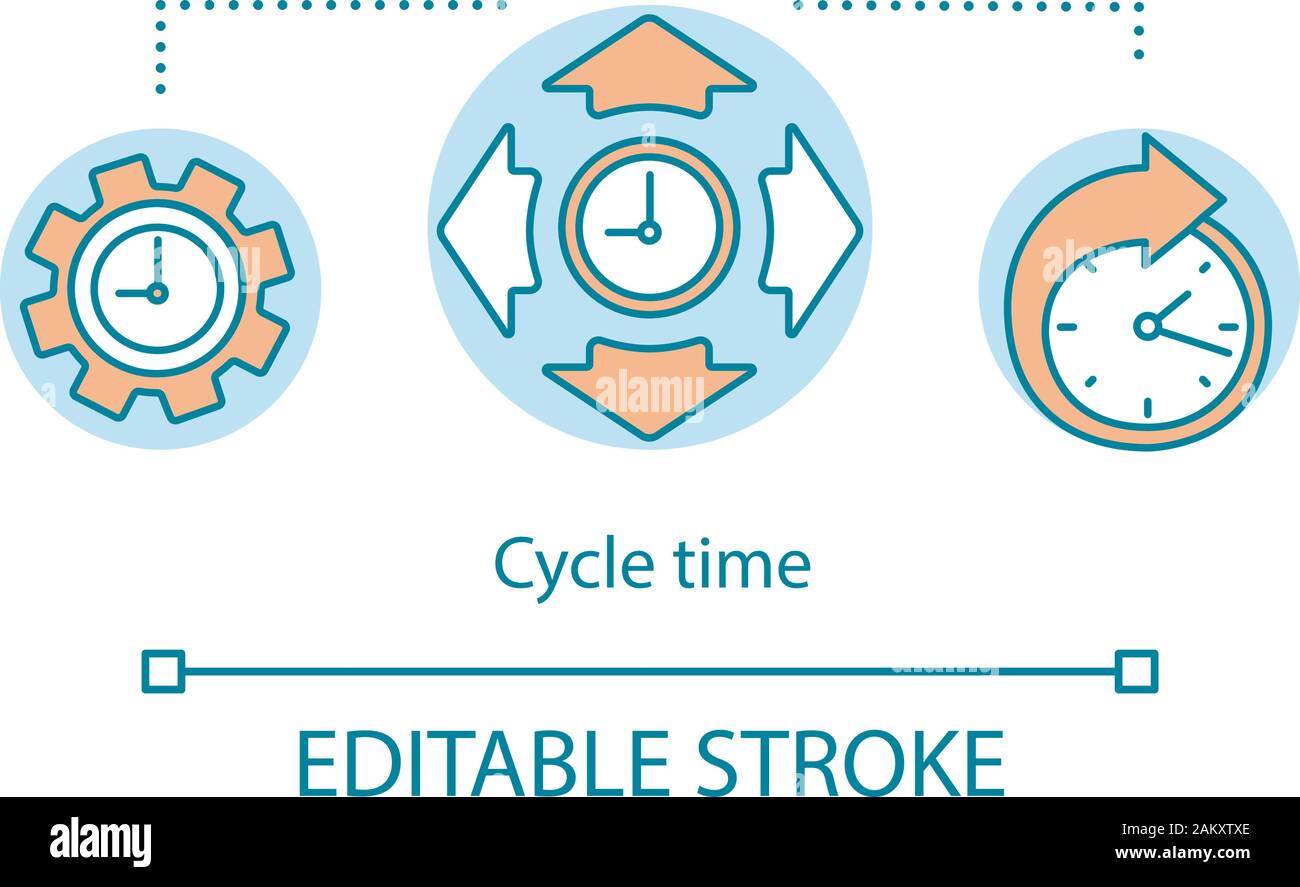 Cycle time concept icon. Workflow optimization idea thin line ...