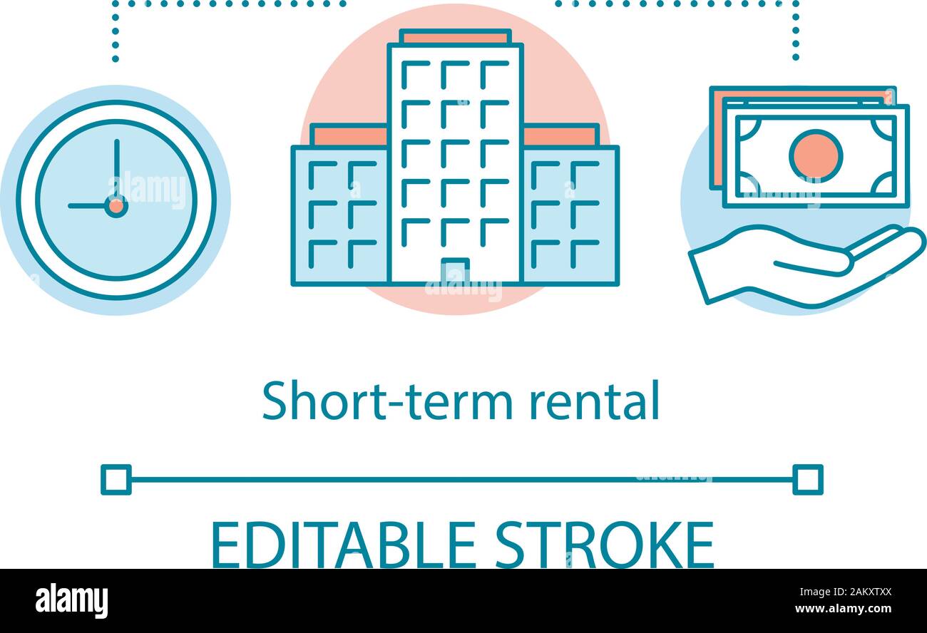 Short-term rental concept icon. Property for short time interval rent ...