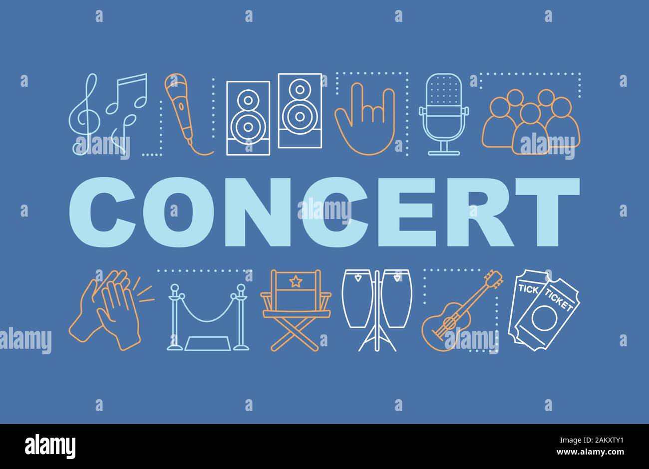 Concert word concepts banner. Theatre music show audience. Event ...