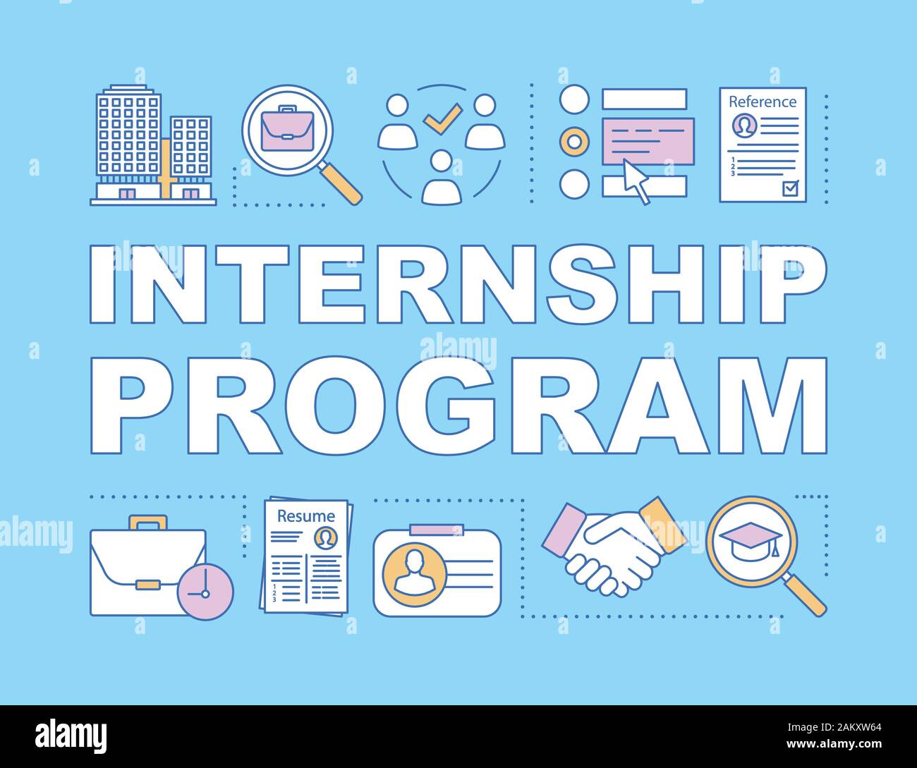 Internship program word concepts banner. Student practice. High ...