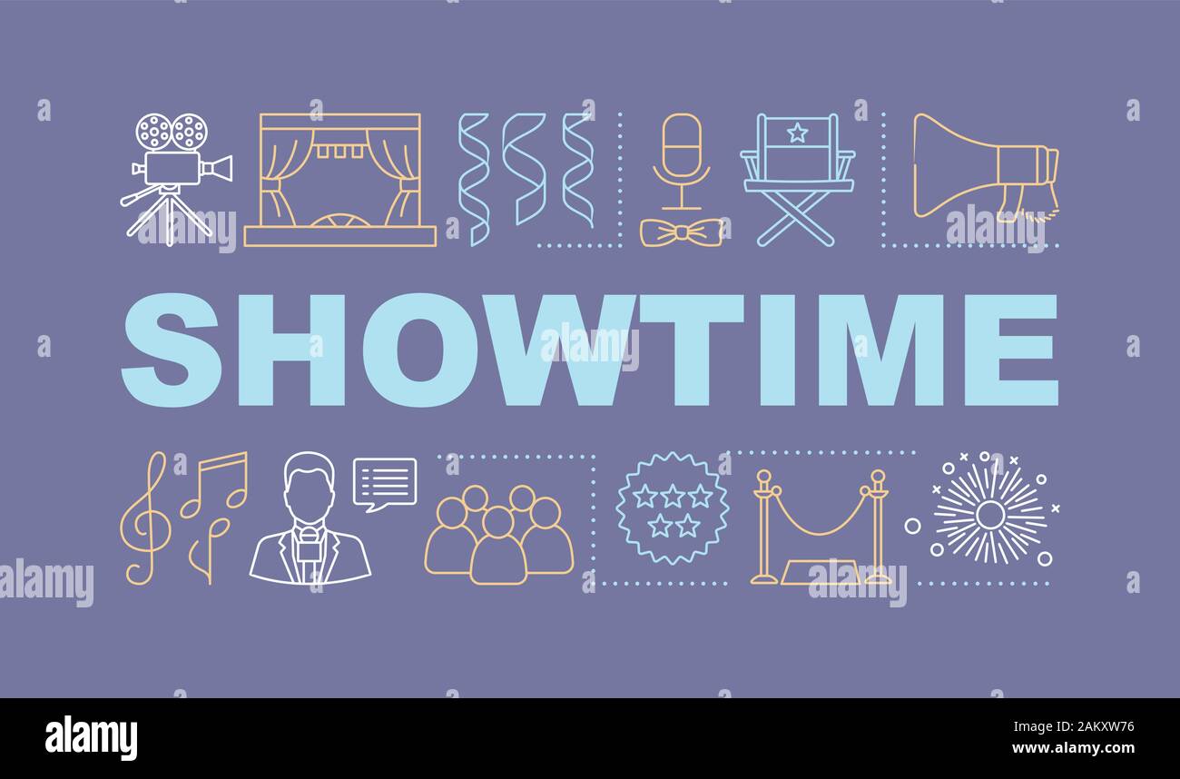 Showtime word concepts banner. Concert show. Event meeting in theatre ...