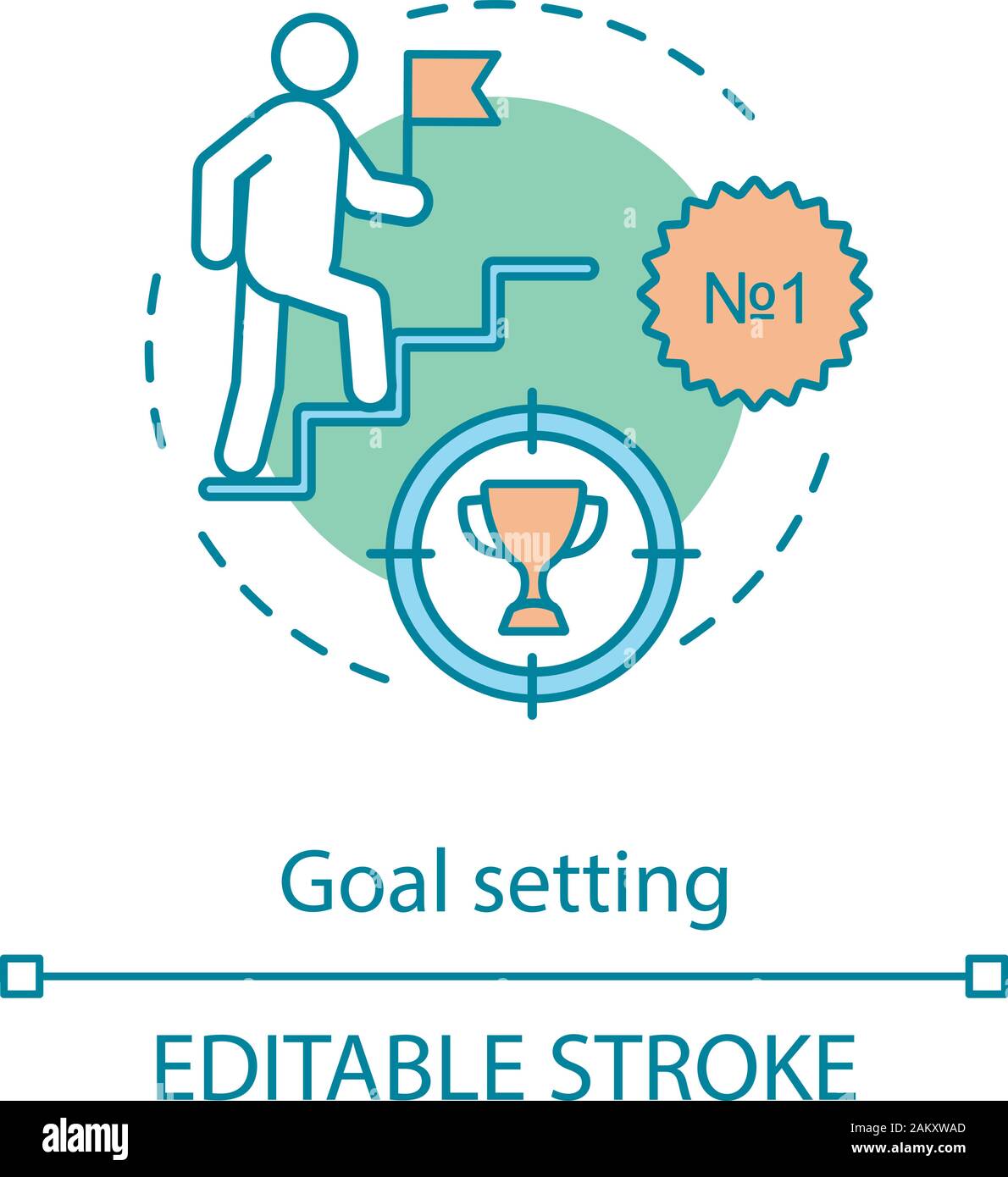 Goal setting concept icon. Persistence. Professional development ...