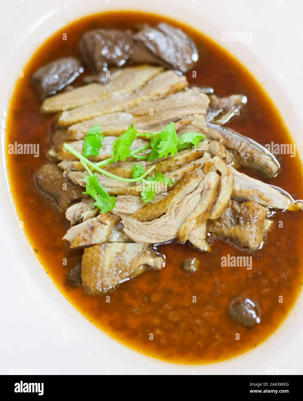 Selective Focused Chinese Traditional Food, Braised Goose in Lou Mei ...