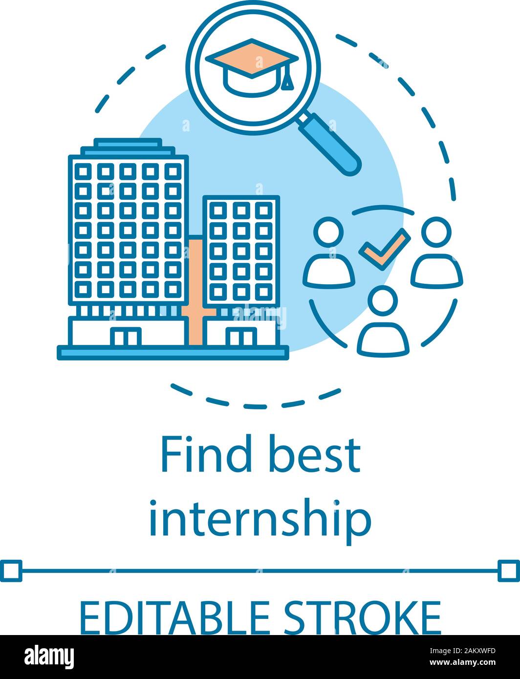 Find best internship concept icon. Student practice idea thin ...