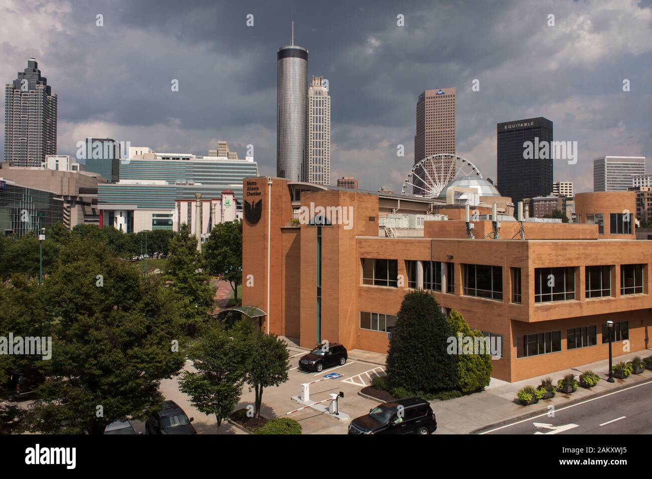 Aerial view of Atlanta downtown with the Metro Atlanta Chamber of ...