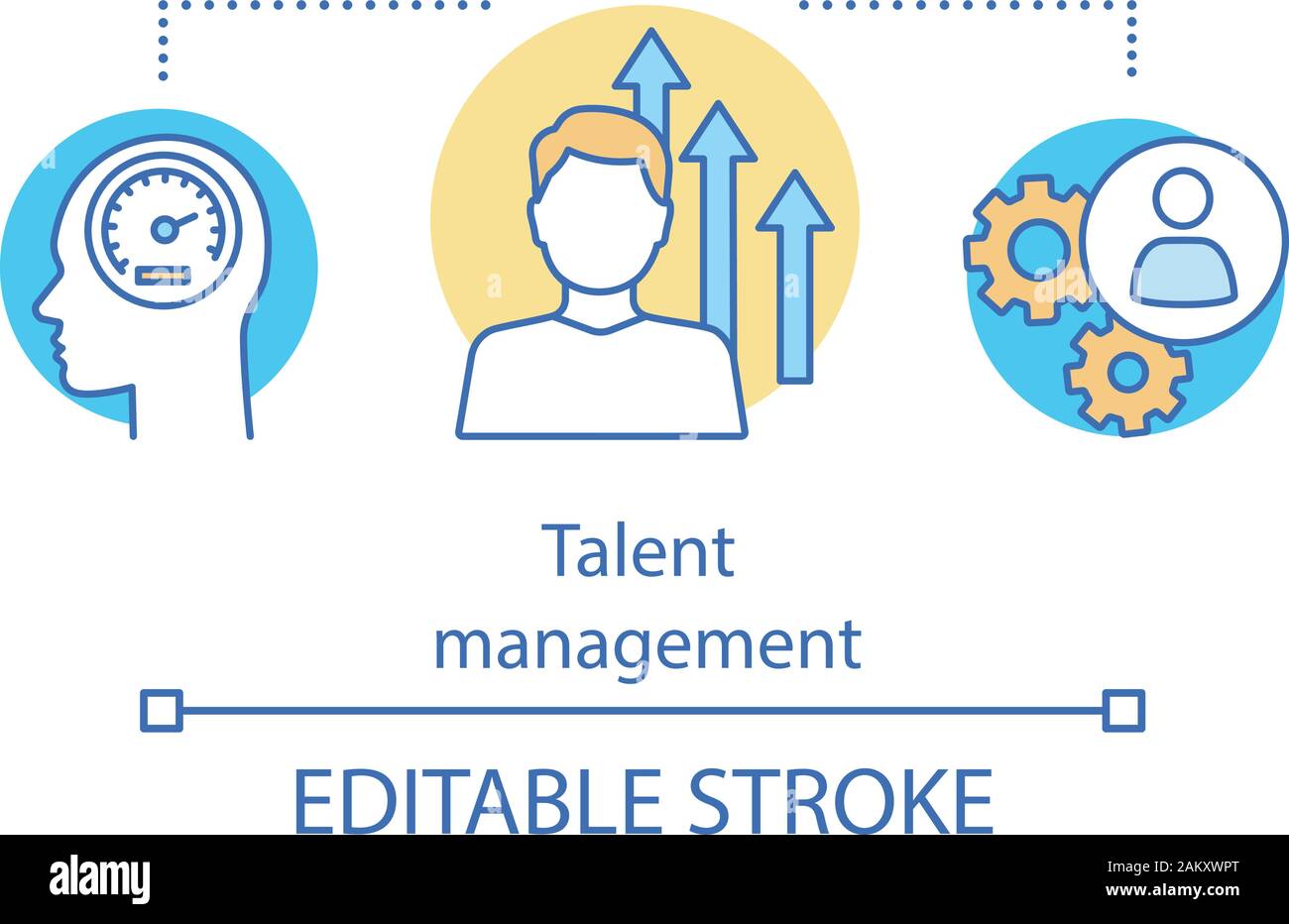 Talent management program concept icon. Skills development idea thin ...