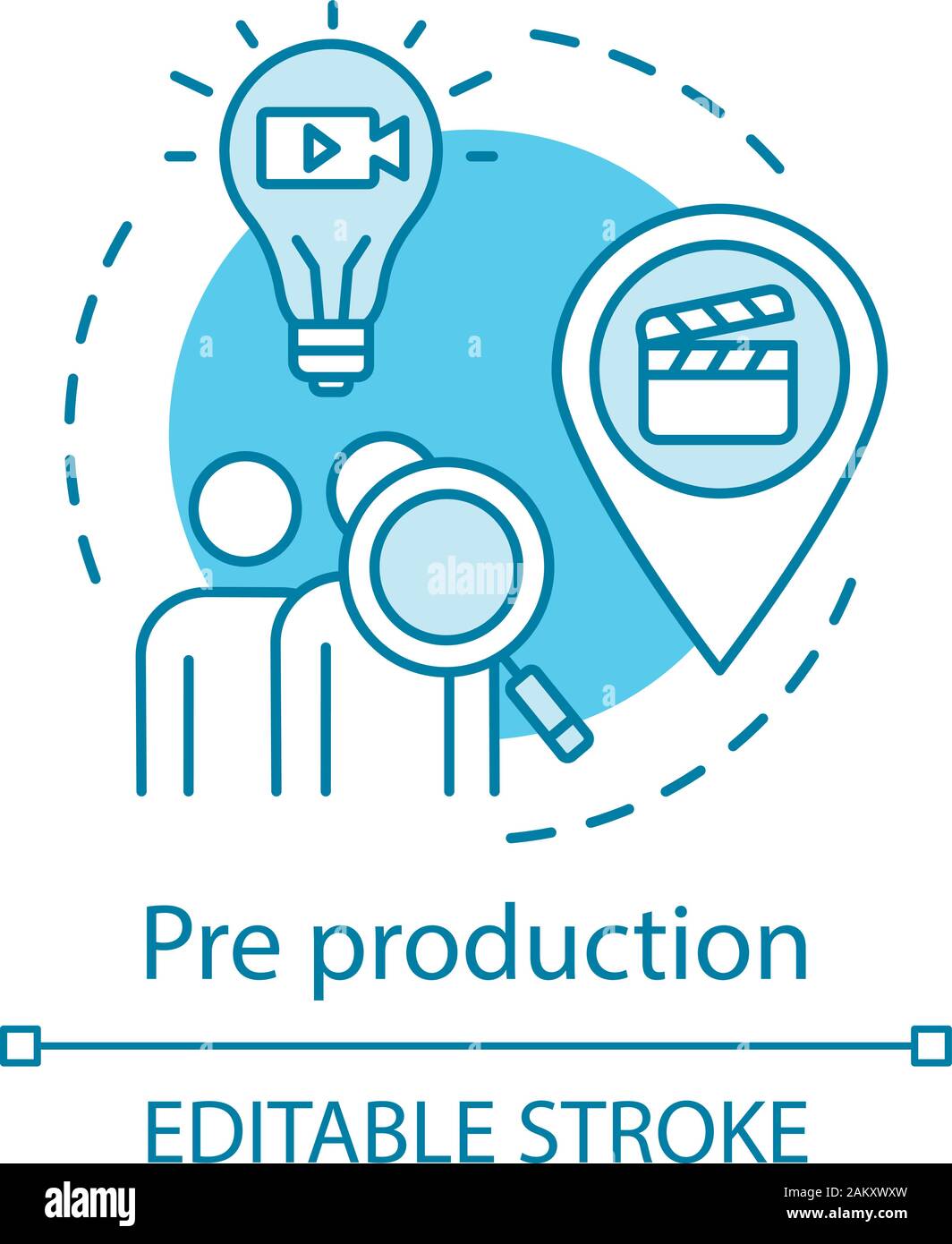 Pre production concept icon. Video planning idea thin line illustration ...