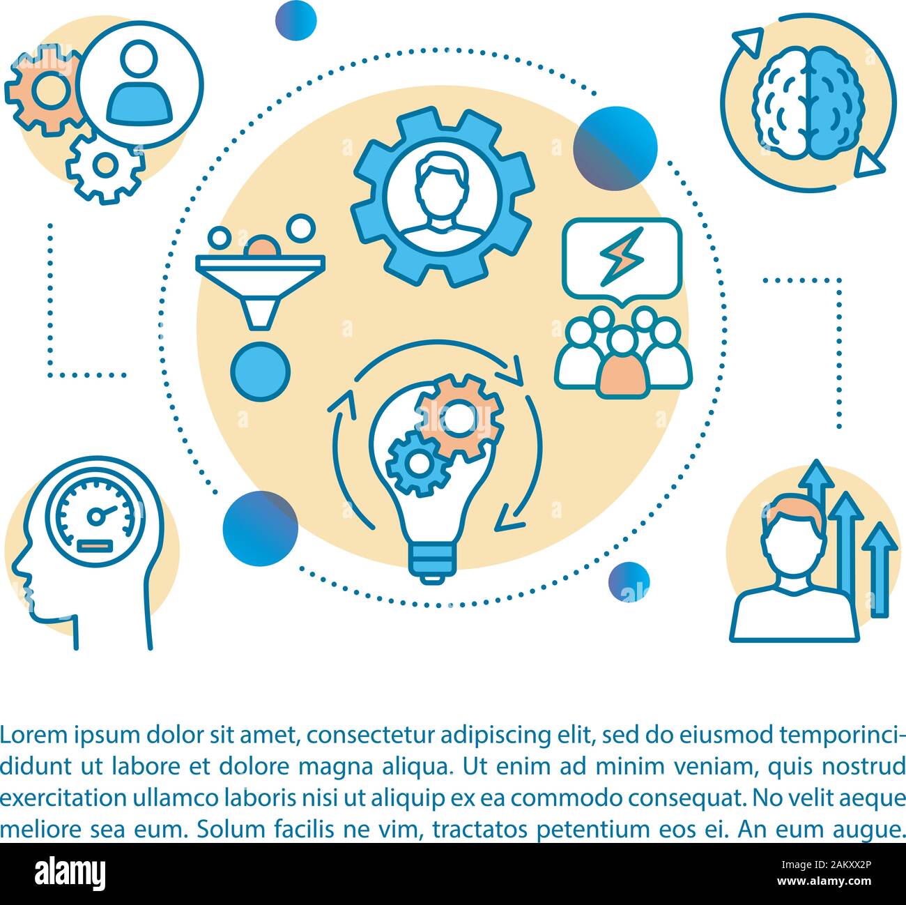 Talent management concept linear illustration. Skills development ...