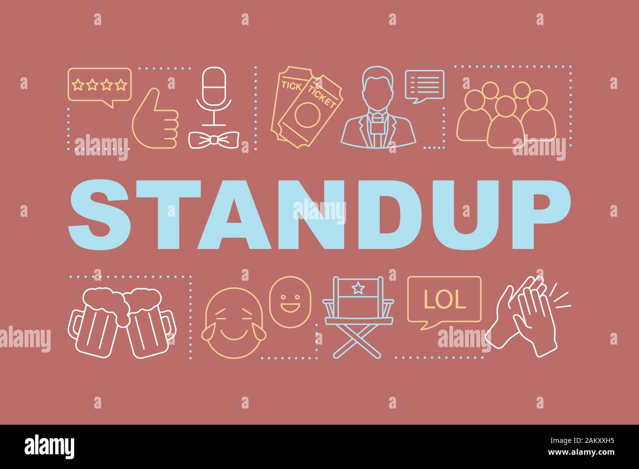 Standup word concepts banner. Competition, concert show. Conference ...