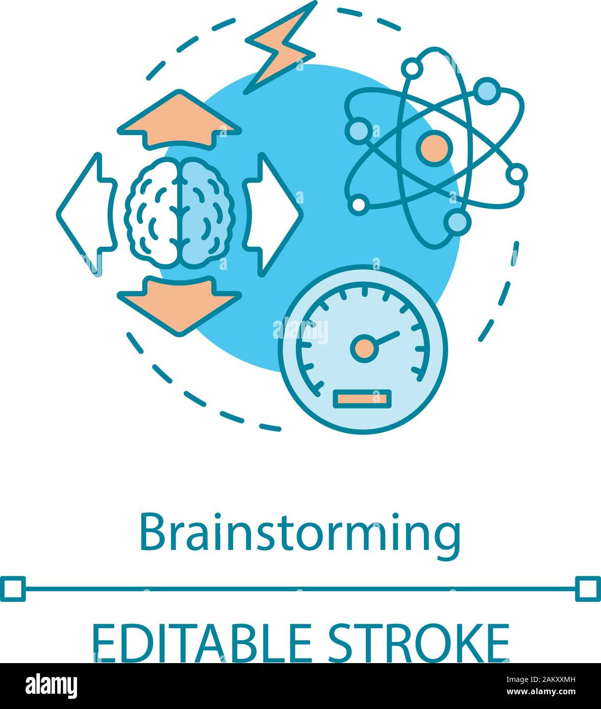 Brainstorming Concept Icon Think Freely Brain Stimulation Solution Searching Mind Mapping