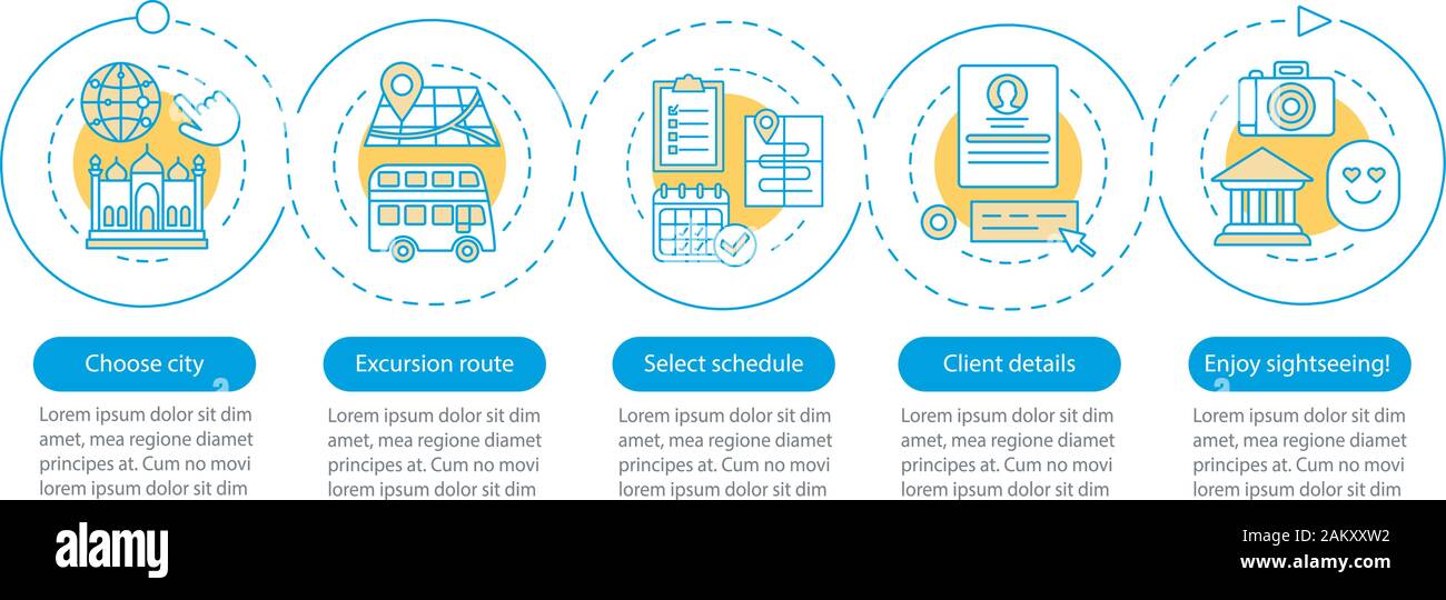 Excursion vector infographic template. City route event. Tourism ...
