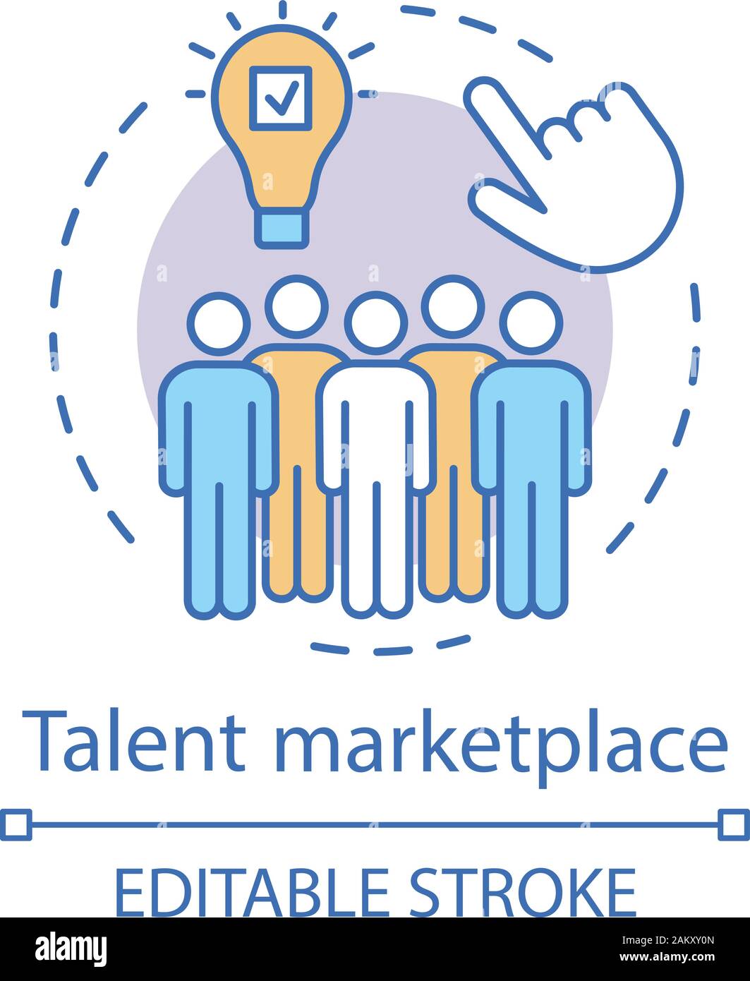 Talent marketplace concept icon. Recruiting process idea thin line ...