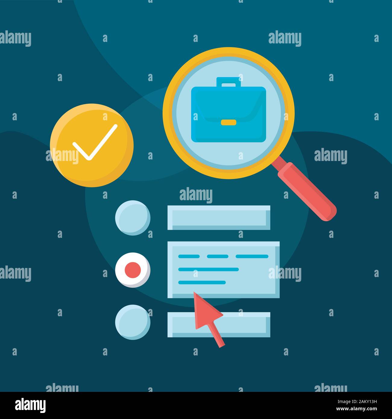 Work searching software flat concept vector icon. Employment agency ...