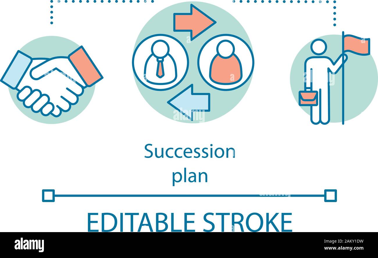 Succession plan concept icon. Duties transfer idea thin illustration ...