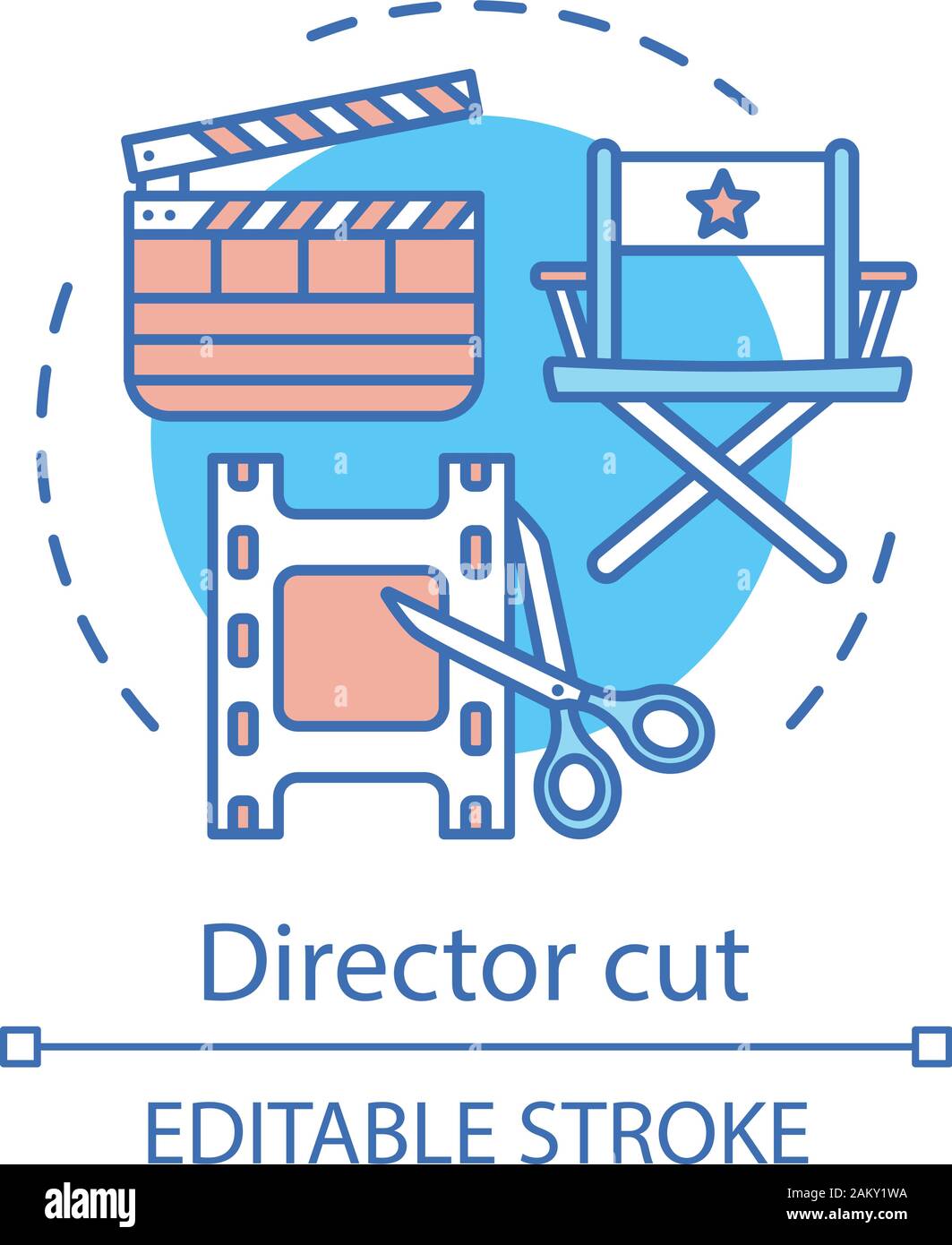 Director cut concept icon. Film editing idea thin line illustration ...