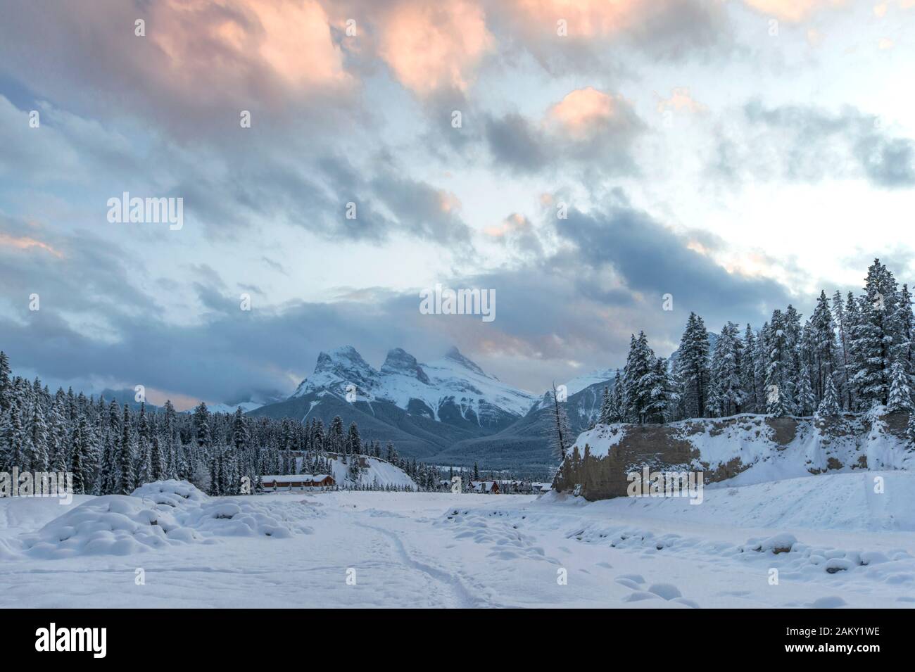 Three Sisters in the sunset Stock Photo - Alamy