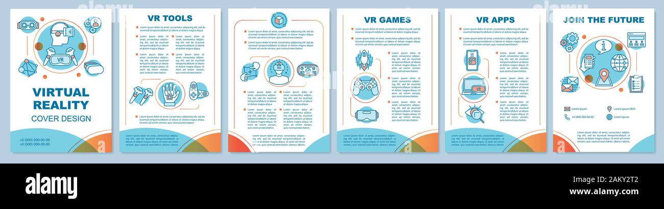 Virtual reality brochure template layout. VR games, apps, technology ...