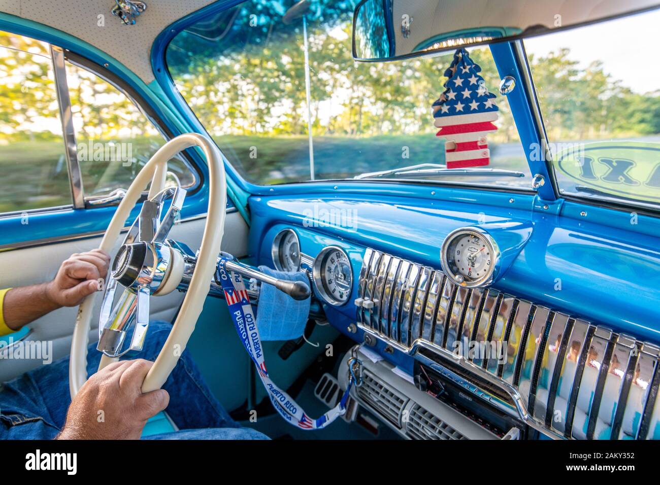 Beautifully finished interior of a classic American muscle car from the ...