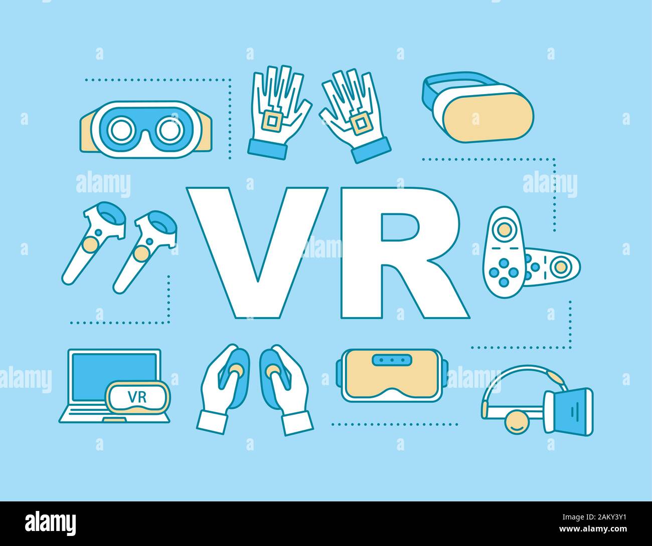 Virtual reality word concepts banner. Controllers and headset ... Virtual reality word concepts banner. Controllers and headset ...
