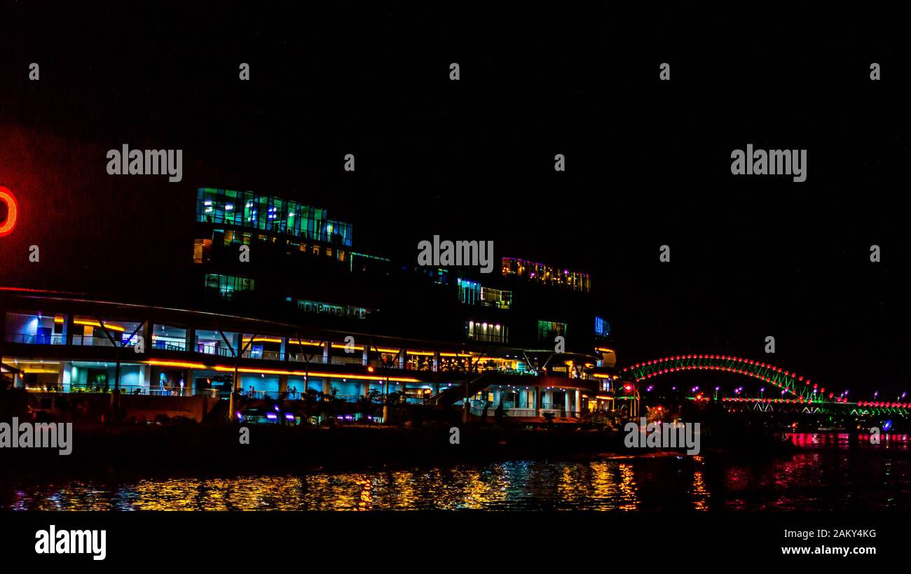 Samarinda city lights withMahakam bridge in the distance Stock Photo ...