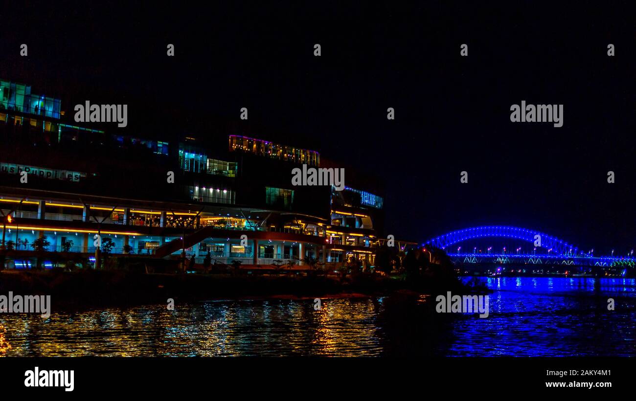 Samarinda city lights withMahakam bridge in the distance Stock Photo ...