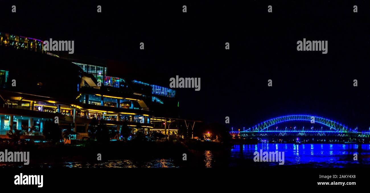 Samarinda city lights withMahakam bridge in the distance Stock Photo ...