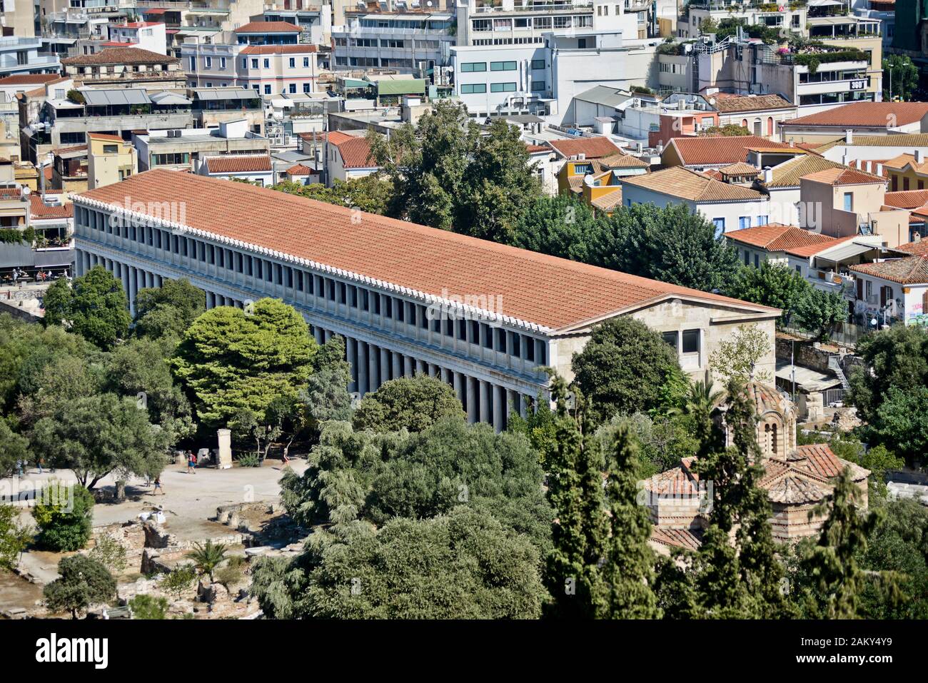 Athens: Stoa of Attalos, inside the Ancient Agora. Greece Stock Photo ...