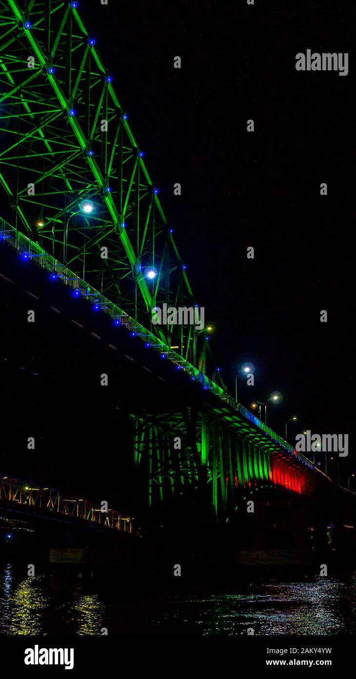 Mahakam bridge with beautiful lights, Samarinda Stock Photo - Alamy