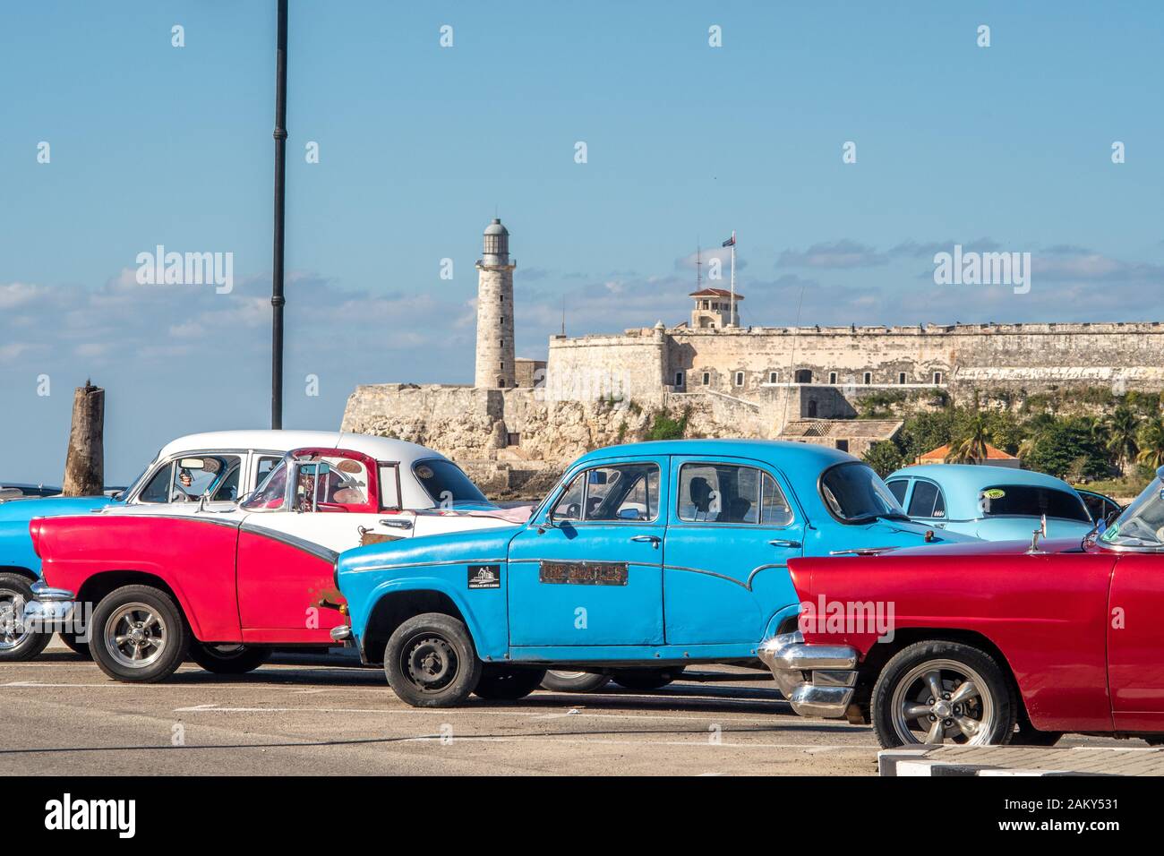 Colorful classic American cars from the 1950s , Havana, Cuba Stock ...
