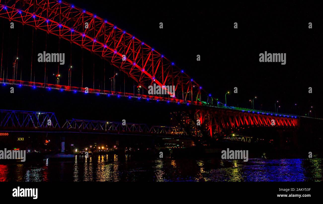 Mahakam bridge with beautiful lights, Samarinda Stock Photo - Alamy