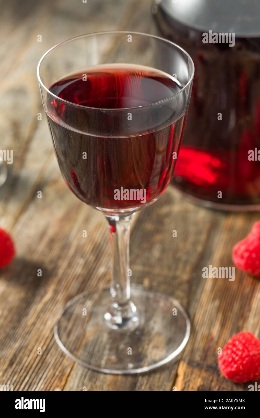 Red Organic Raspberry Liqueur in a Glass Stock Photo - Alamy