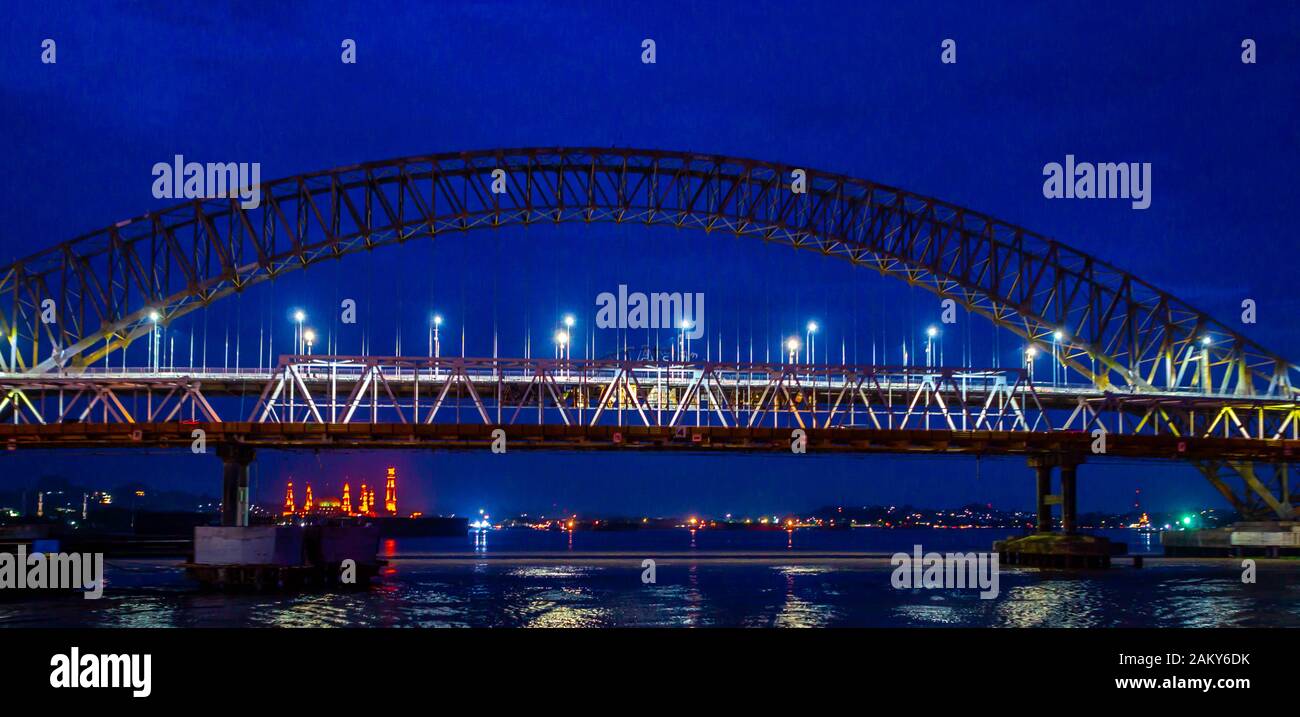 Mahakam bridge at night, Samarinda Stock Photo - Alamy